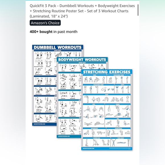 Other | Quickfit 3pack Fitness Posters New Laminated | Poshmark